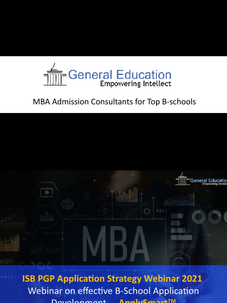 Isb Pgp Application And Admits General Education Pdf Master Of