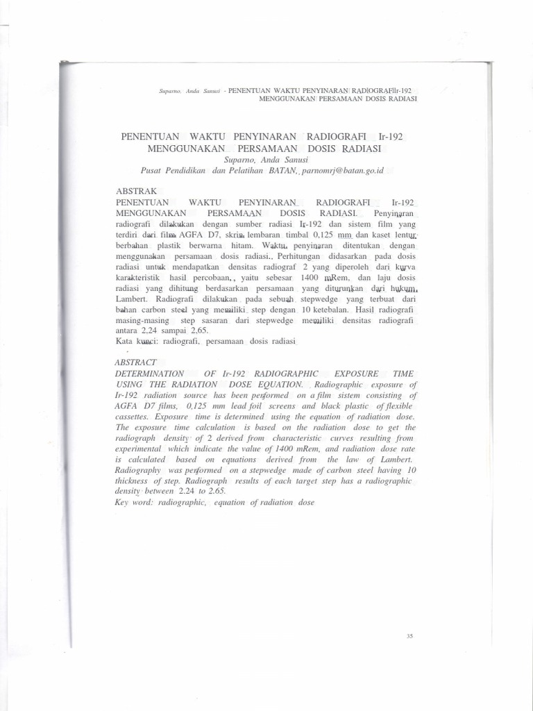 04 Waktu Penyinaran Radiografi | PDF
