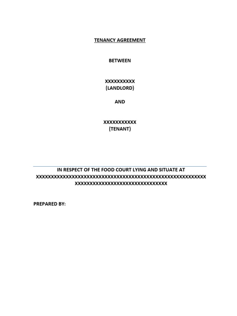 Food Court Tenancy Agreement Template | PDF | Leasehold Estate | Landlord