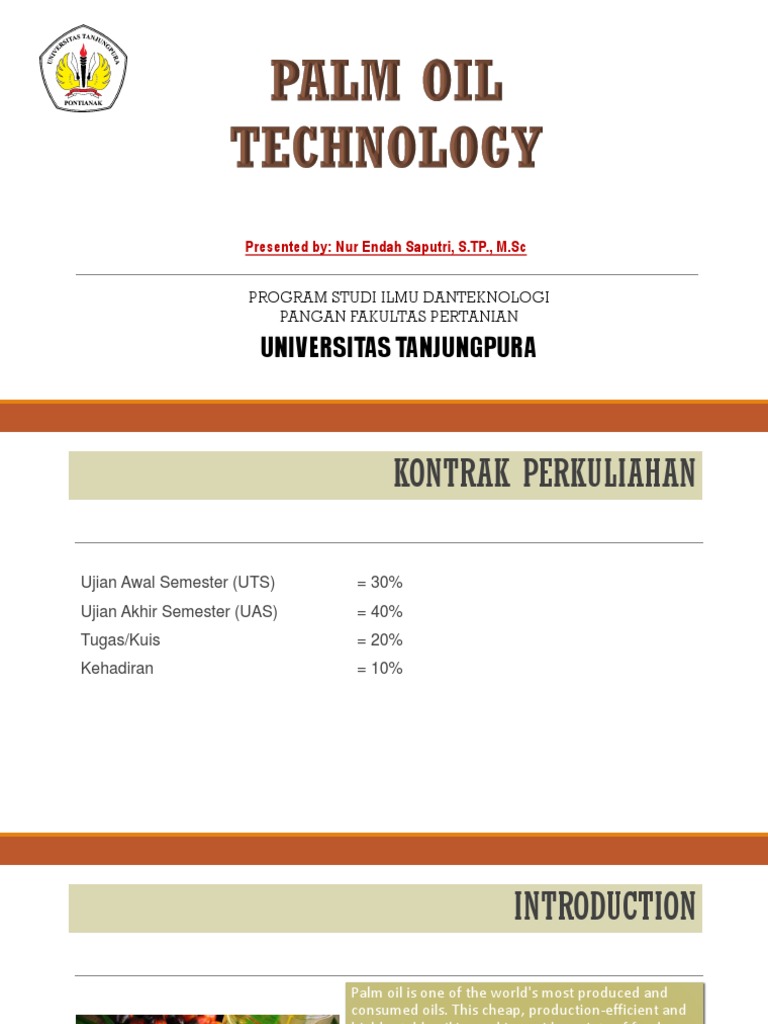 Palm Oil Technology | PDF | Palm Oil | Chemistry