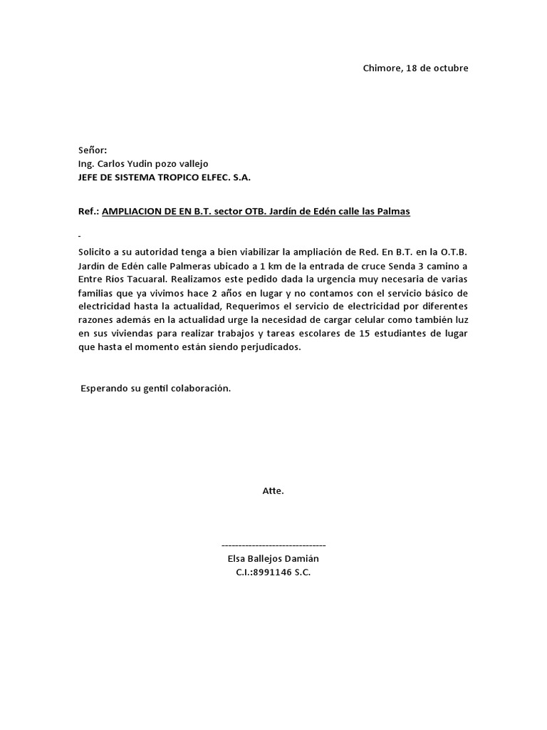 Solicitud Elfec | PDF