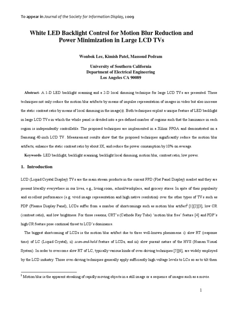 White LED Backlight Control Jsid09 | PDF