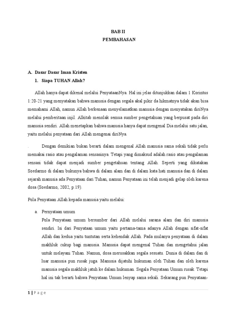 Dasar Dasar Iman Kristen | PDF