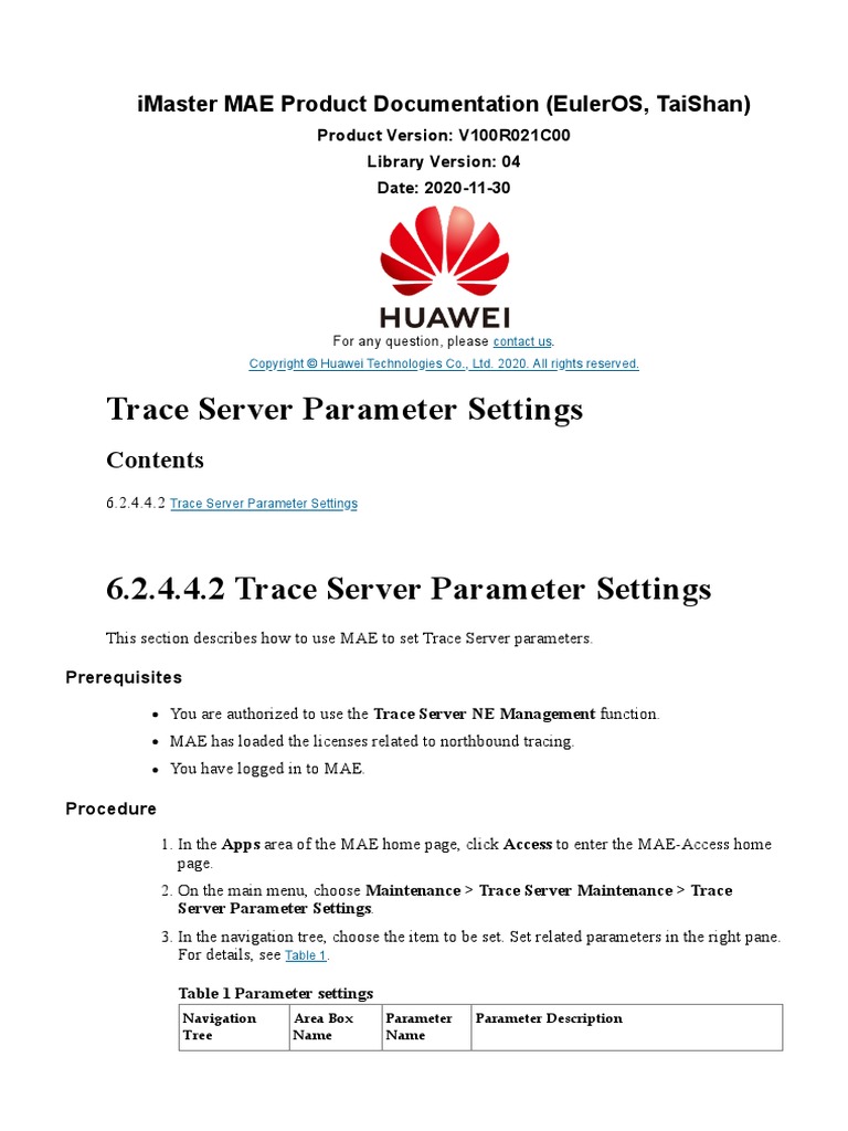 Trace Server Parameter Settings | PDF | Computing | Computer Architecture