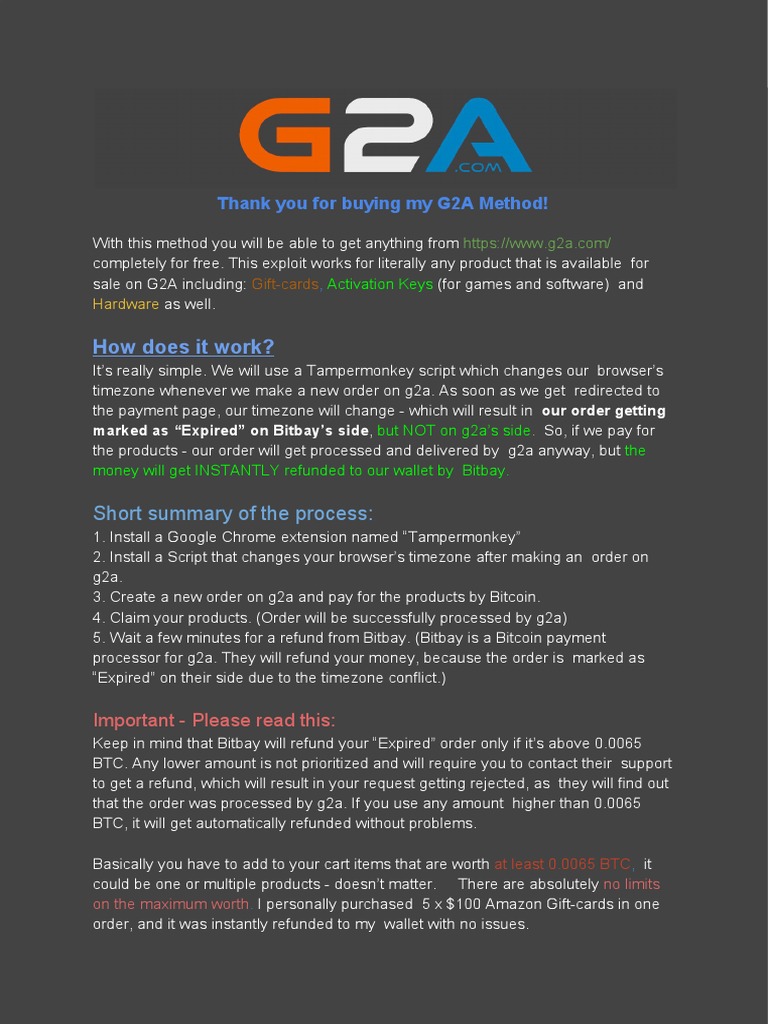 How Does It Work?: Thank You For Buying My G2A Method ! | Download Free ...