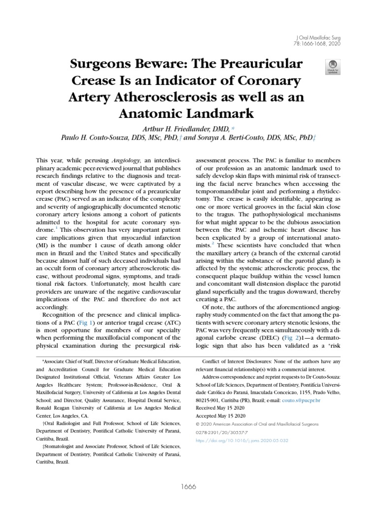 The Preauricular Crease: A Valuable Clinical Indicator of Underlying ...