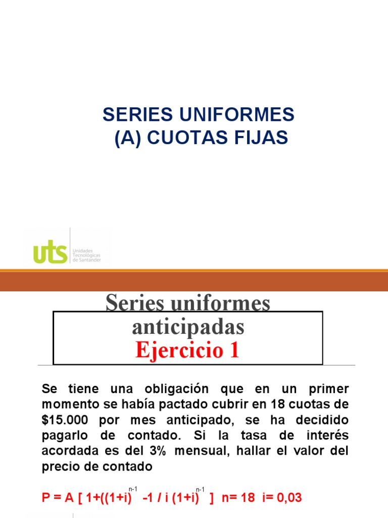 Series Uniformes Anticipadas | PDF | Economias | Dinero
