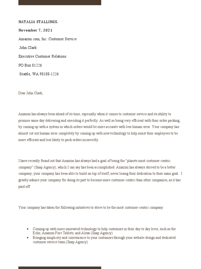 Amazon Appraisal Letter | PDF | Business | Communication