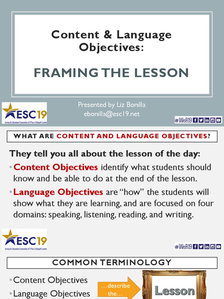 Pres CTE Content Language Objectives | PDF | Pedagogy | Teaching
