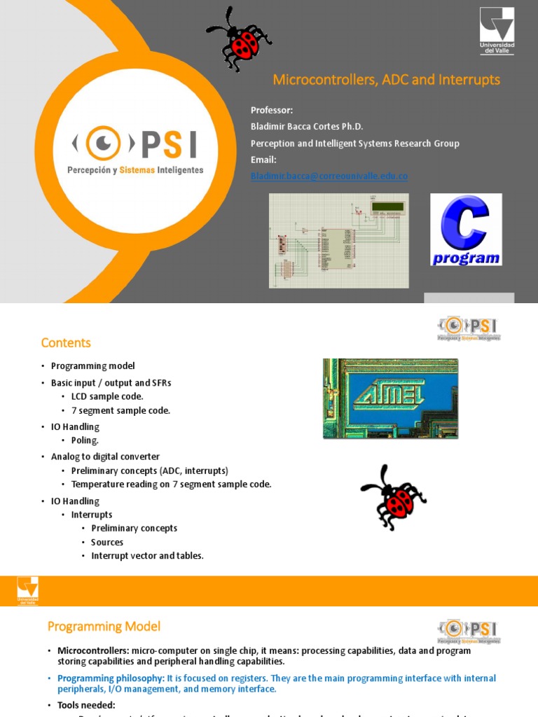 Microcontrollers, ADC and Interrupts: Professor | PDF | Analog To ...