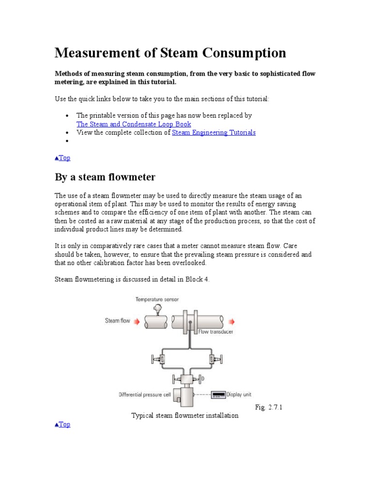 Measurement of Steam Consumption | PDF | Steam | Flow Measurement