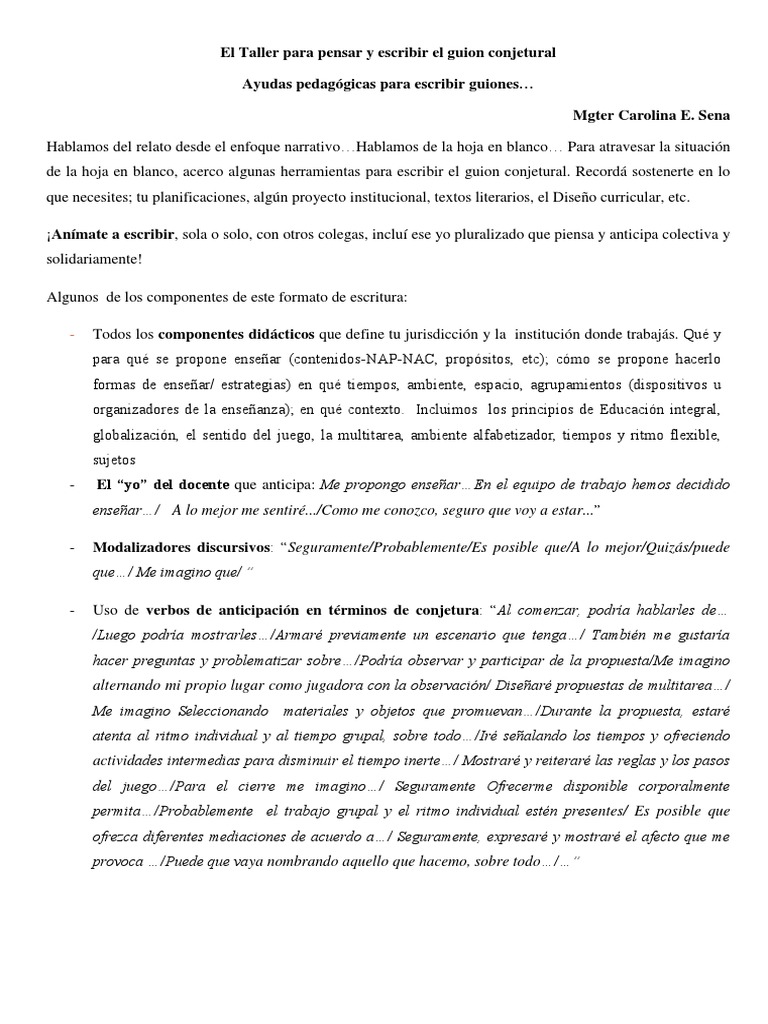 Ayudas para Escribir El Guion Conjetural | PDF | Cognición | Aprendizaje