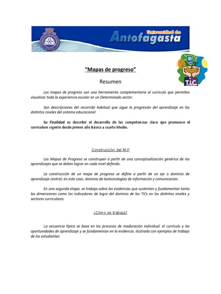 Resumen Mapas de Progreso | PDF | Plan de estudios | Aprendizaje