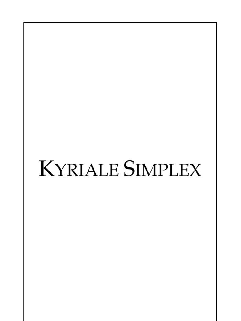 Kyriale Simplex | PDF | Business