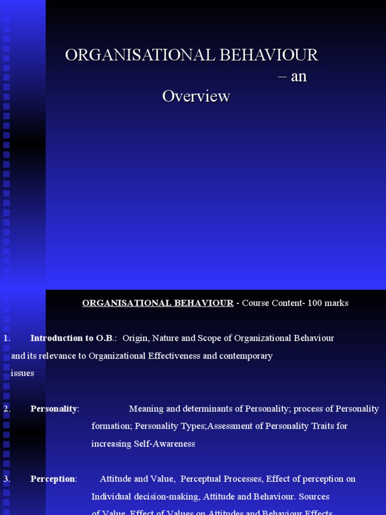 Organisational Behaviour - An | PDF | Organizational Behavior | Behavior
