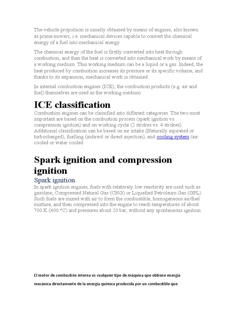 The Vehicle Propulsion Is Usually Obtained by Means of Engines | PDF ...