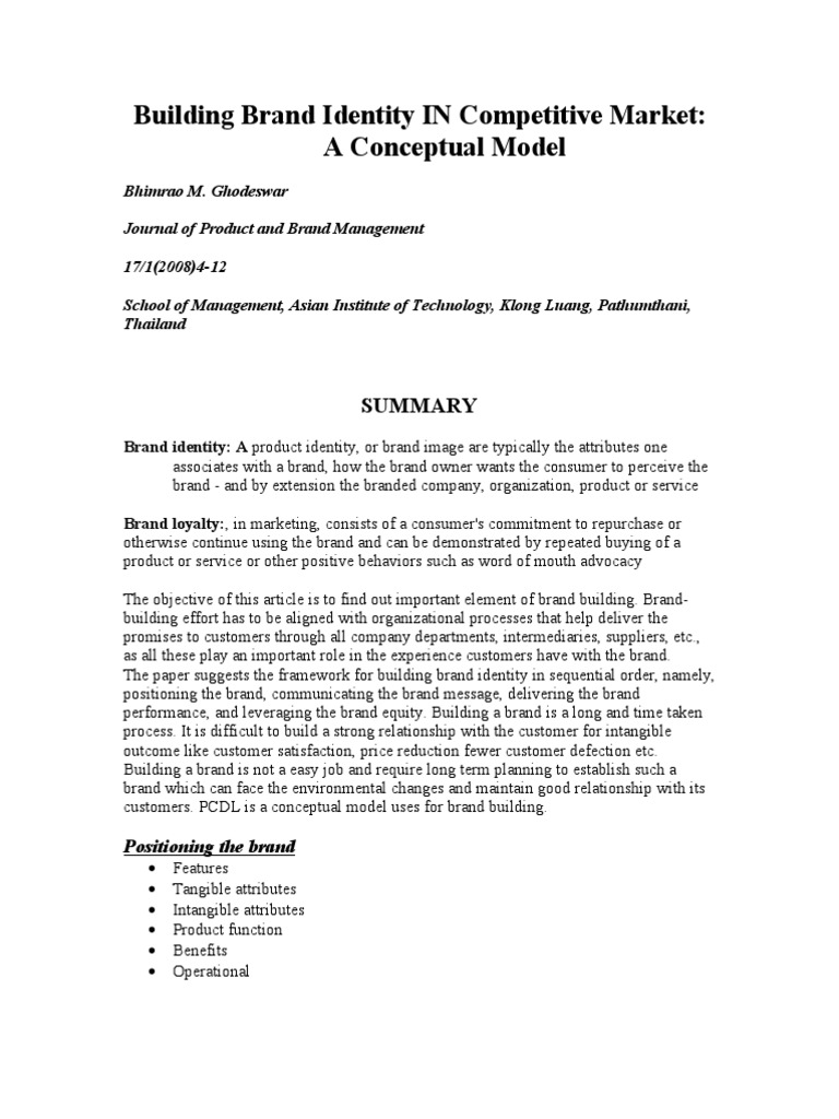 Building Brand Identity in Competitive Market | PDF | Brand | Marketing