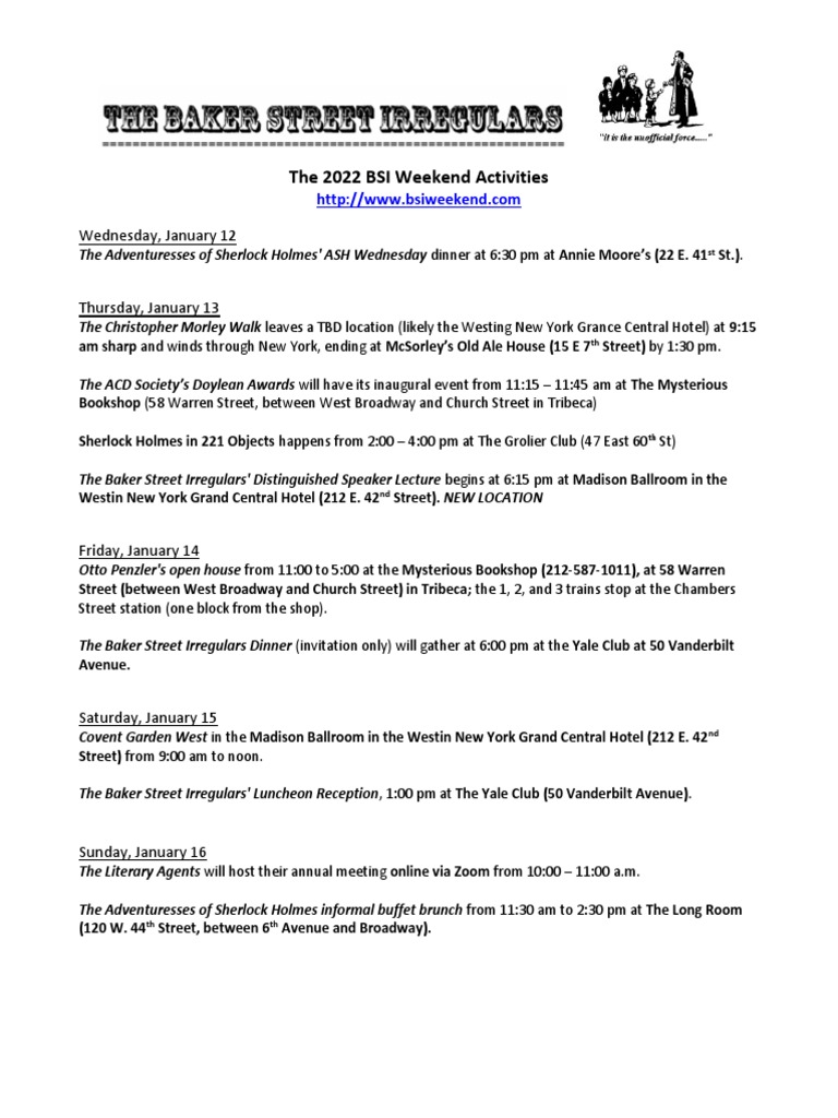 The 2022 BSI Weekend | PDF