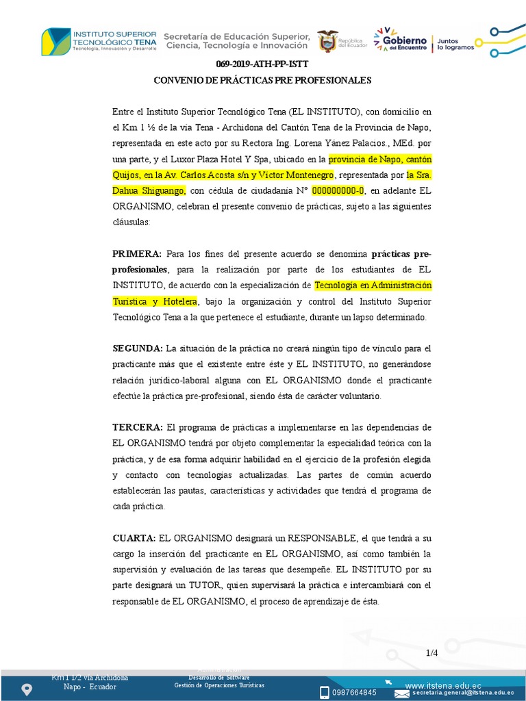 Convenio Practicas | PDF