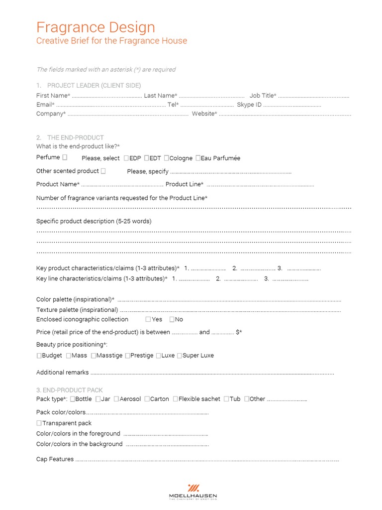 Creative Brief - Fragrance Design | PDF | Perfume | Perfumery