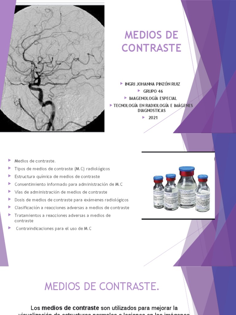 Medios de Contraste | PDF | Imagenes medicas | Medicina CLINICA