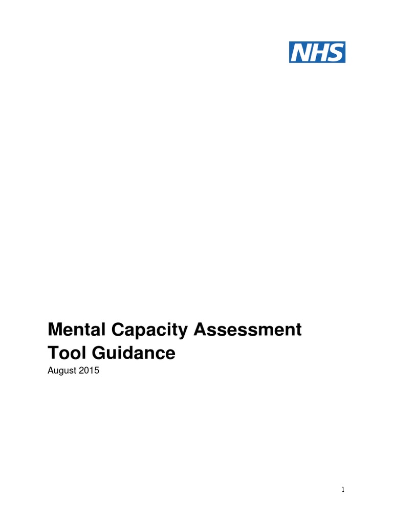 Mental Capacity Assessment Tool | Download Free PDF | Power Of Attorney ...