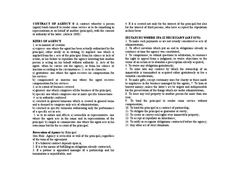 Contract of Agency | PDF | Law Of Agency | Surety