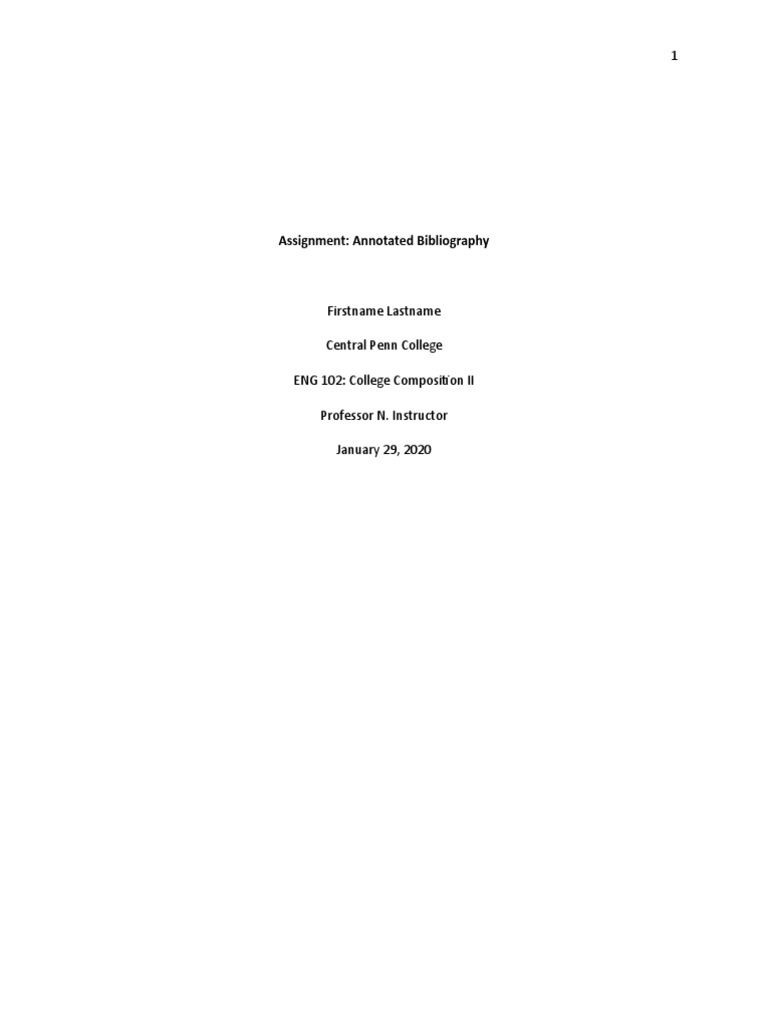 APA 7th Annotated Bibliography | PDF