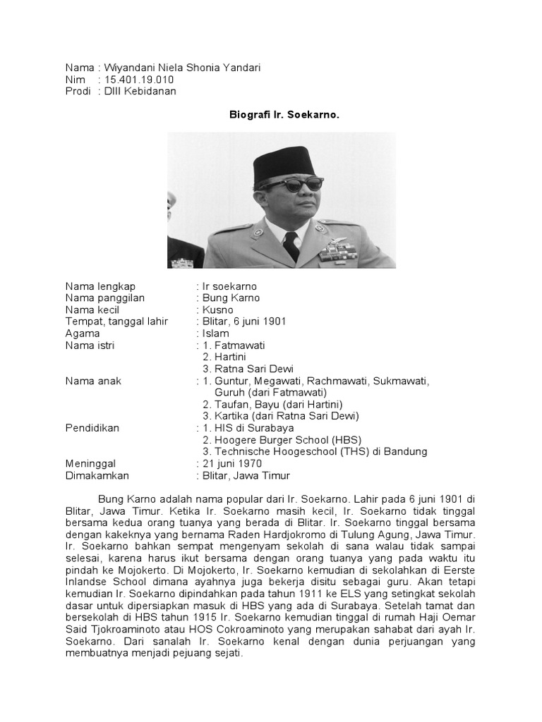 KWN Biografi Ir. Soekarno Nela | PDF