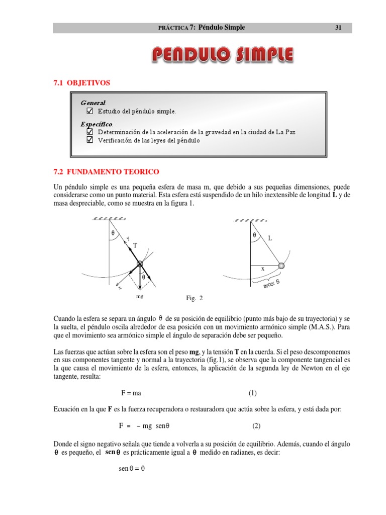 Pendulo Simple Con Datos | PDF | Péndulo | Mecánica