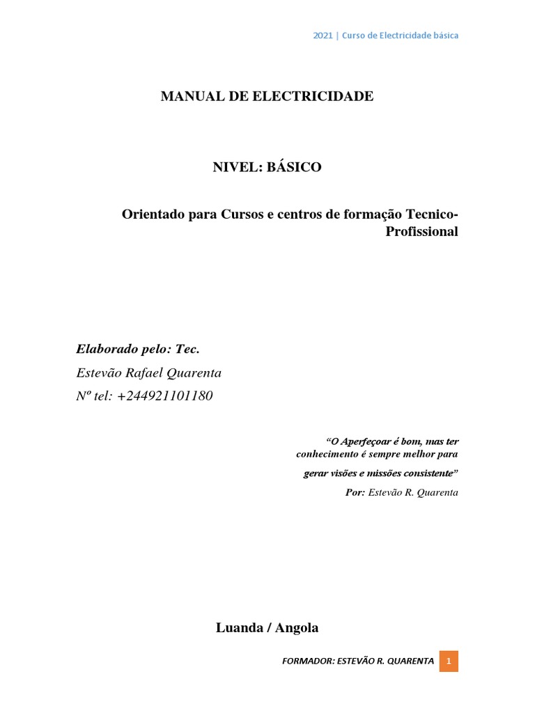 Manual Basico de Electricidade | PDF | Resistência elétrica e ...