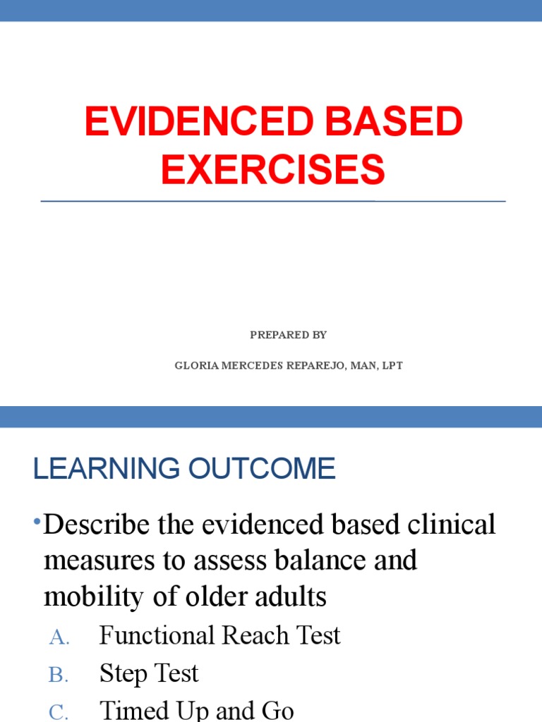 Evidence-Based Balance Tests for Seniors | PDF | Balance (Ability ...