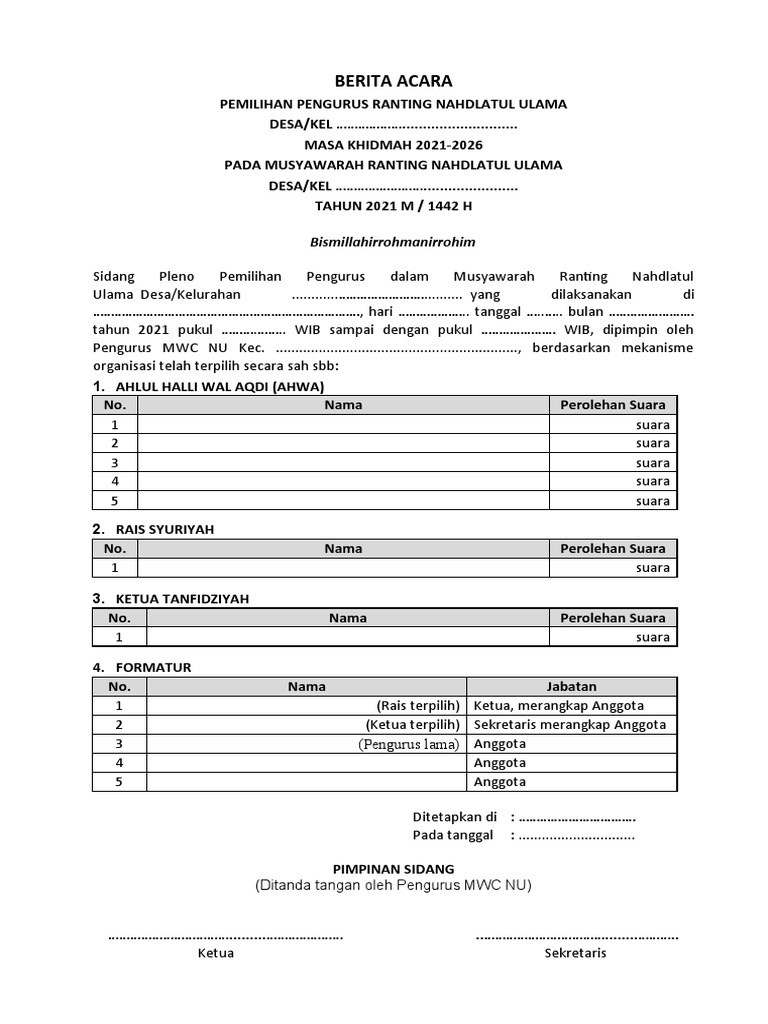Draft Berita Acara | PDF