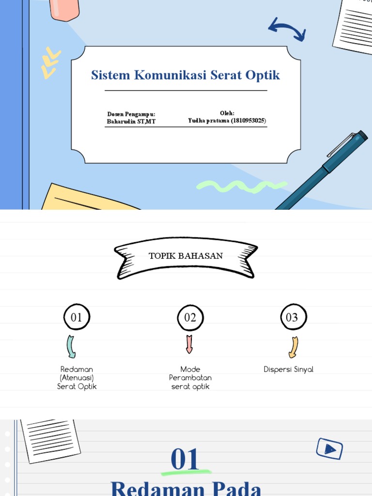 Redaman Dan Dispersi Sistem Komunikasi Serat Optik | PDF