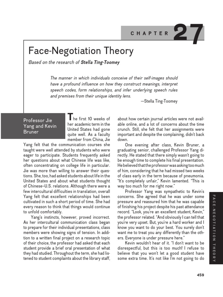 Face Negotiation Theory | PDF | Collectivism | Identity (Social Science)