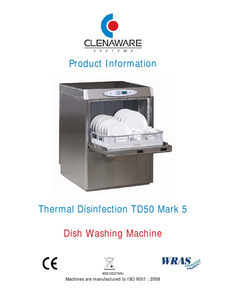 Td50 Product Information | PDF | Dishwasher | Equipment