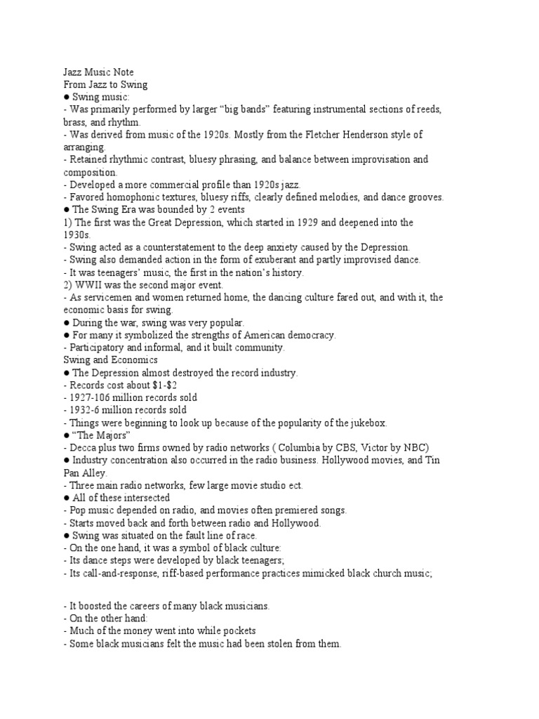 Jazz Music Note | PDF | Jazz | Saxophone