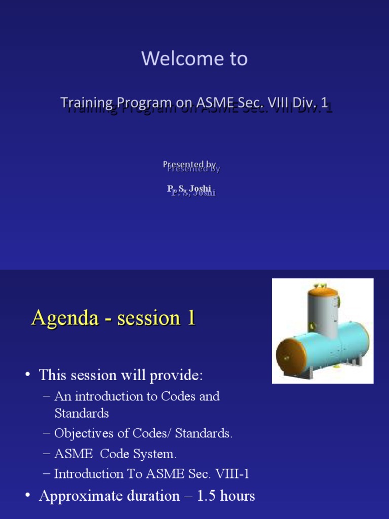 Welcome To: Training Program On ASME Sec. VIII Div. 1 | Download Free ...