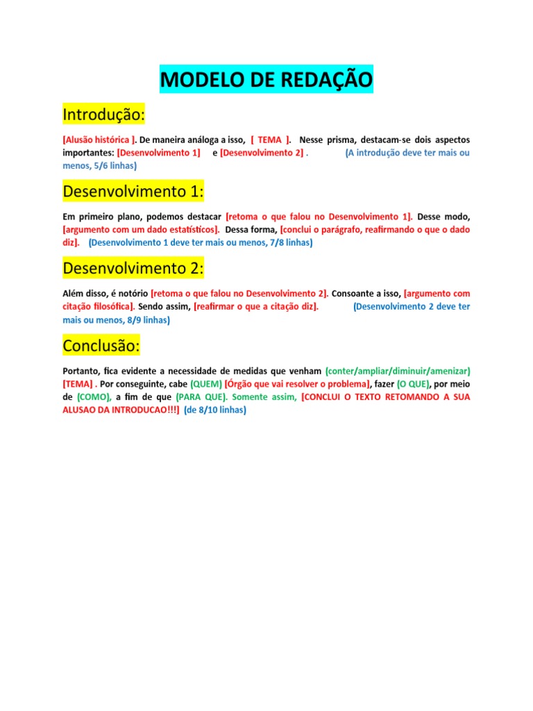 Modelo de Redação Pronto | PDF
