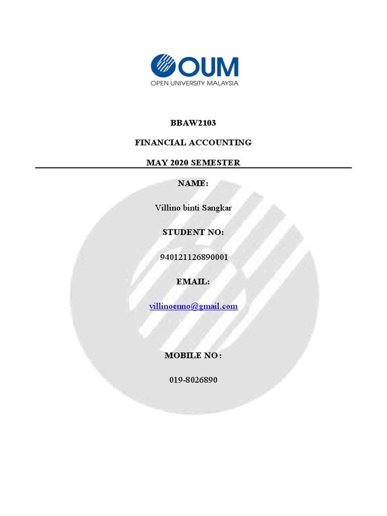 Financial Accounting Assignments | PDF | Debits And Credits | Expense