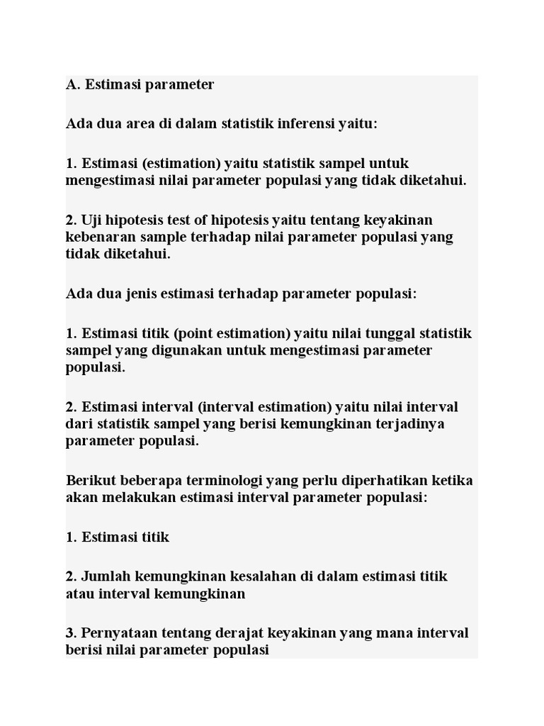 Estimasi Parameter Statistik | PDF | Pengembangan Diri | Komputer