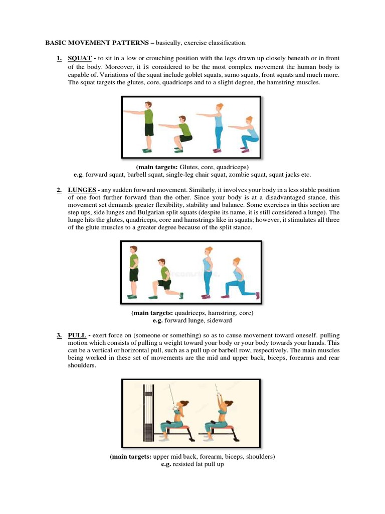 Lesson 4. Basic Movement Patterns Reviewer | PDF | Physical Exercise ...