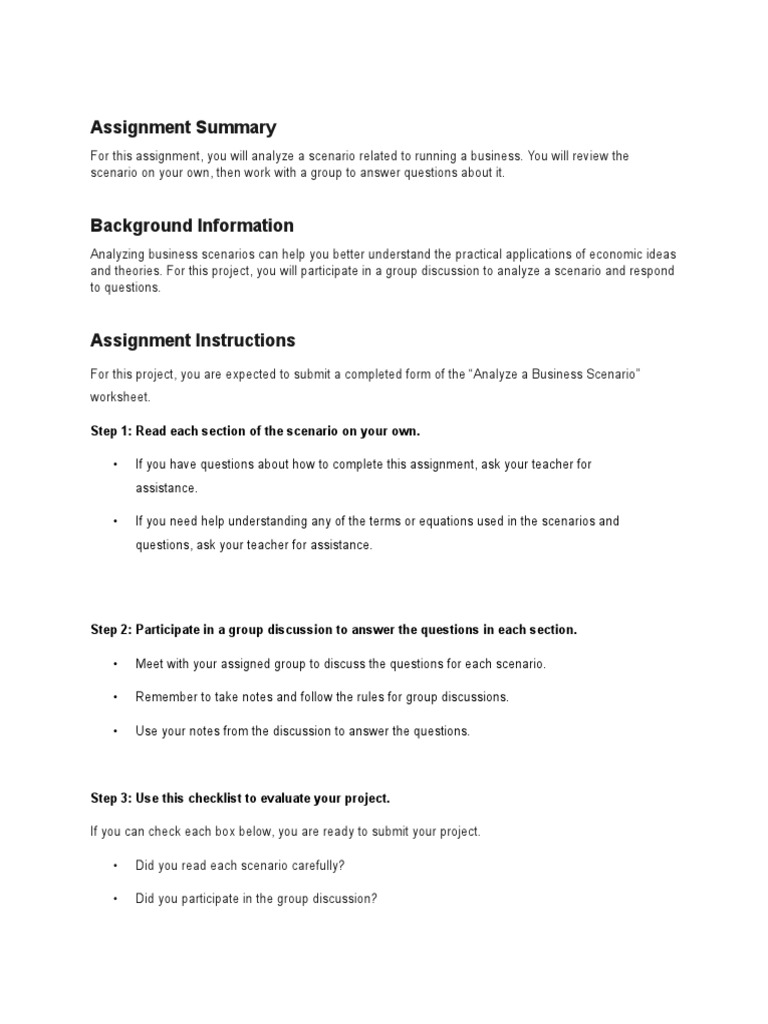 Project - Analyzing A Business Scenario - Student Guide | PDF | Balance ...