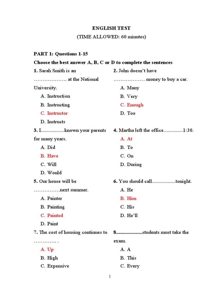 English Test | PDF