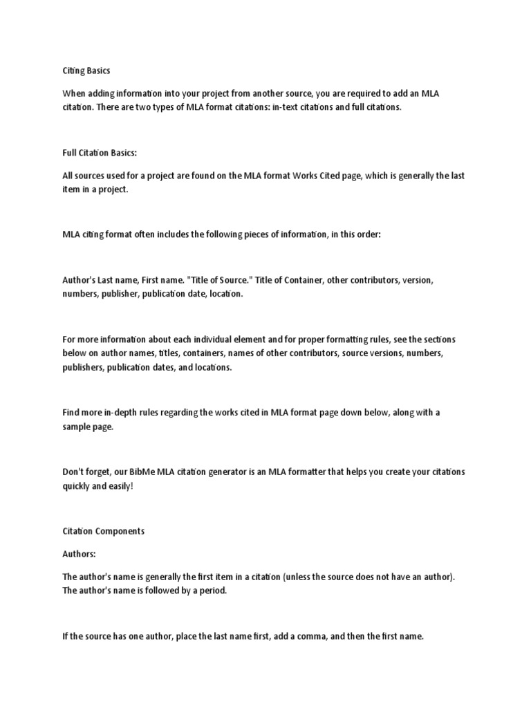 MLA Formating or Citation | PDF | Citation | Written Communication