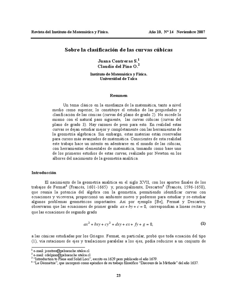 Curvas Cubicas 3 | PDF | Ecuaciones | Geometría analítica