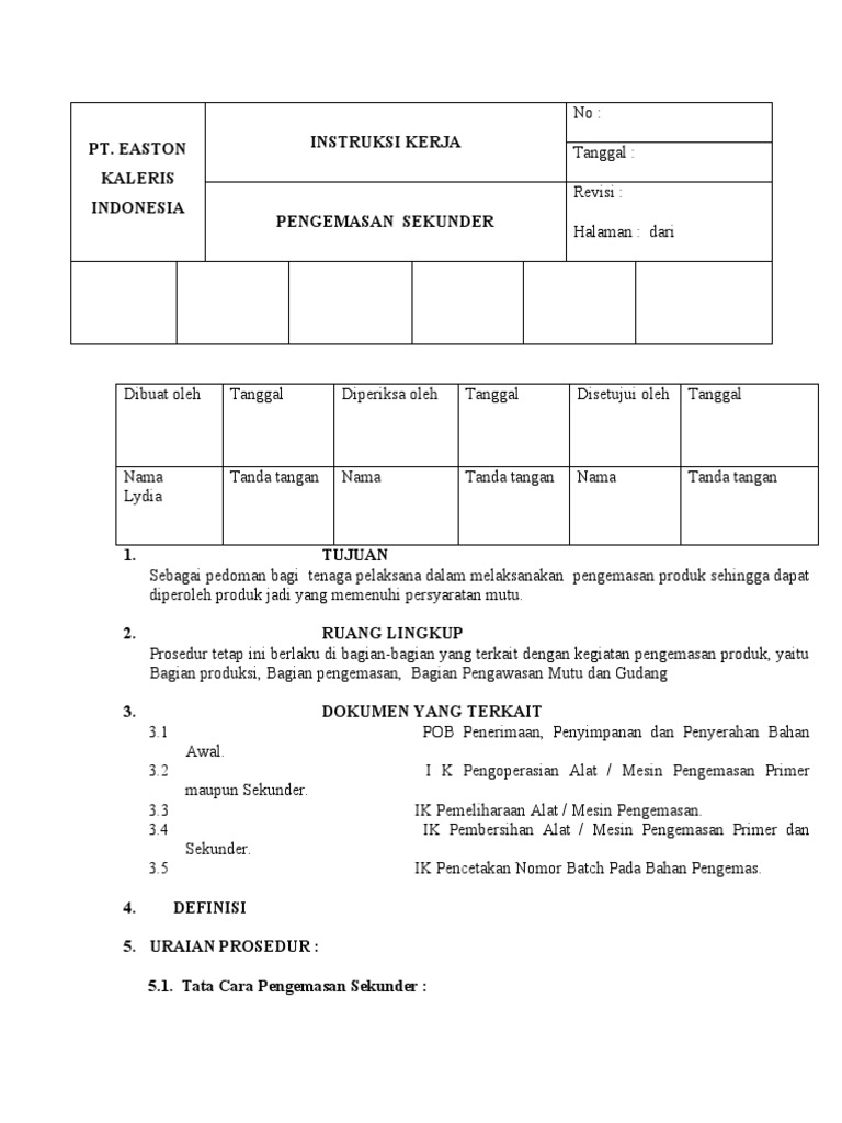 Ik. Pengemasan Sekunder | PDF
