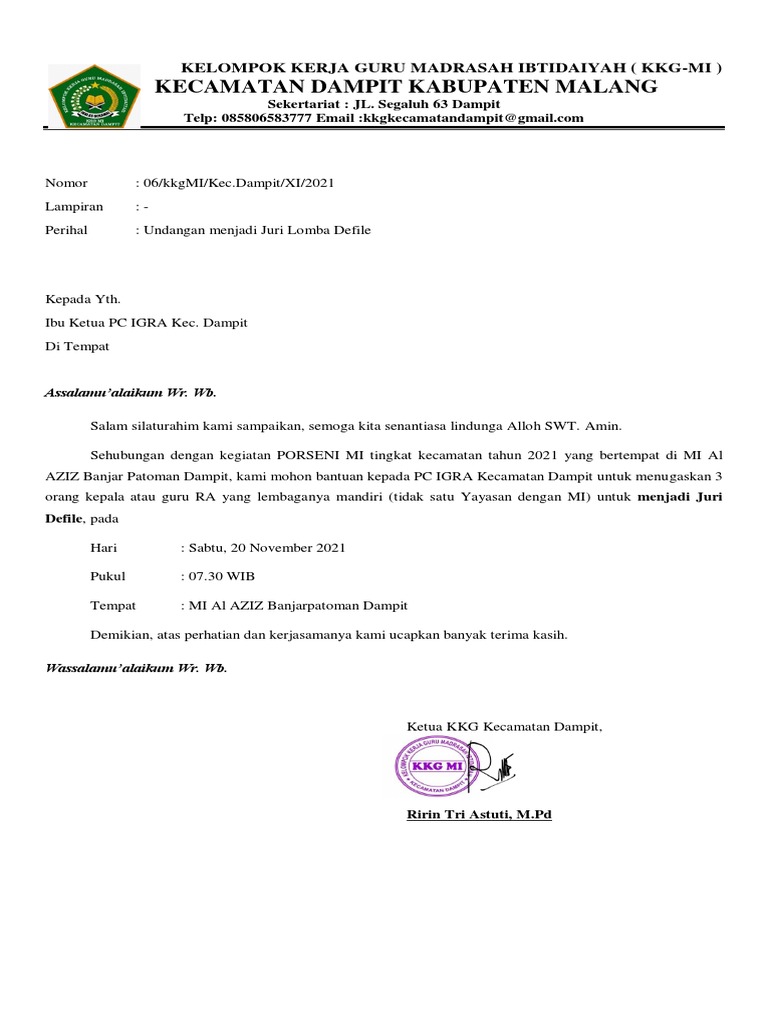 Contoh Undangan Juri Defile | PDF