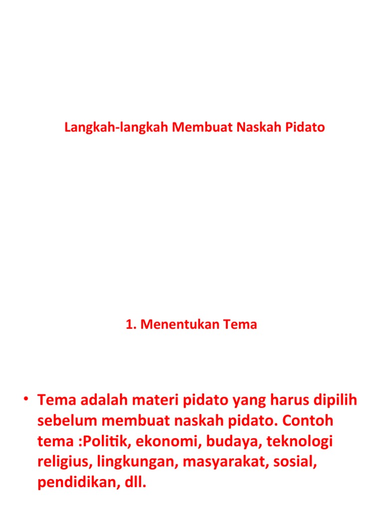 Langkah-Langkah Membuat Naskah Pidato | PDF