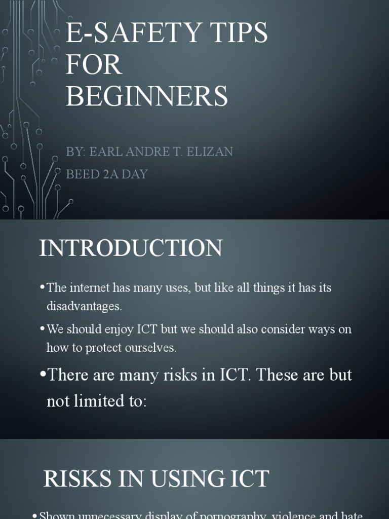 E-Safety Tips in ICT | PDF